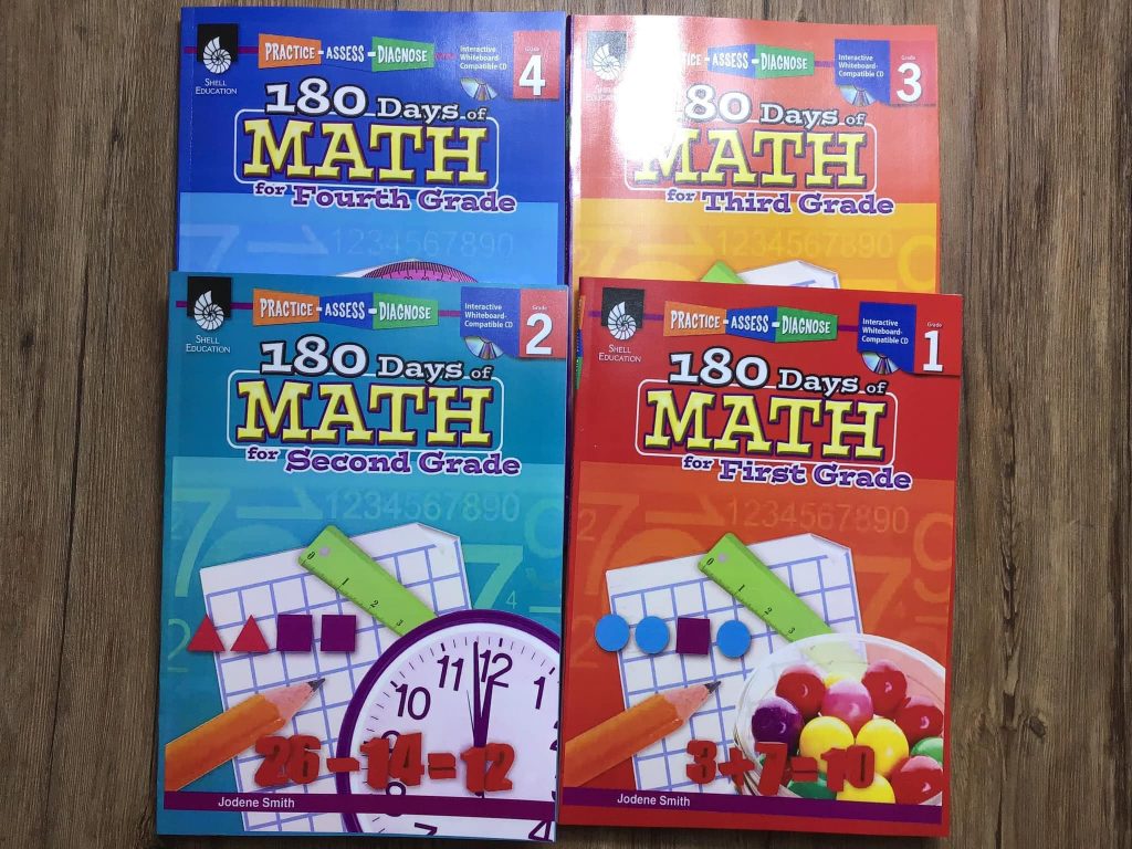 SERIES SÁCH BÀI TẬP 180 DAYS OF MATH – 4 CUỐN - Diep Anh Bookstore
